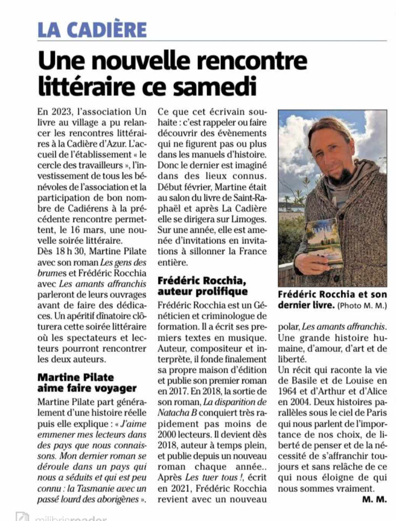 Nouvel article dans la presse | Frederic Rocchia